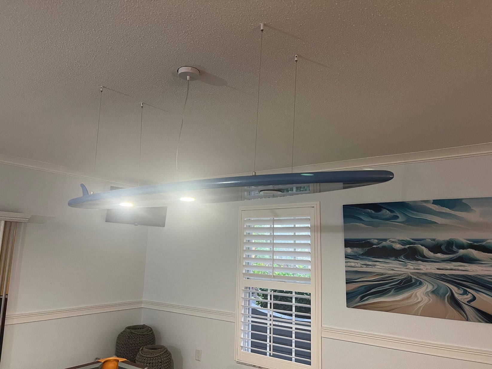 Surfboard Shaped Ceiling Chandelier - Pool Billiard Table Light ...