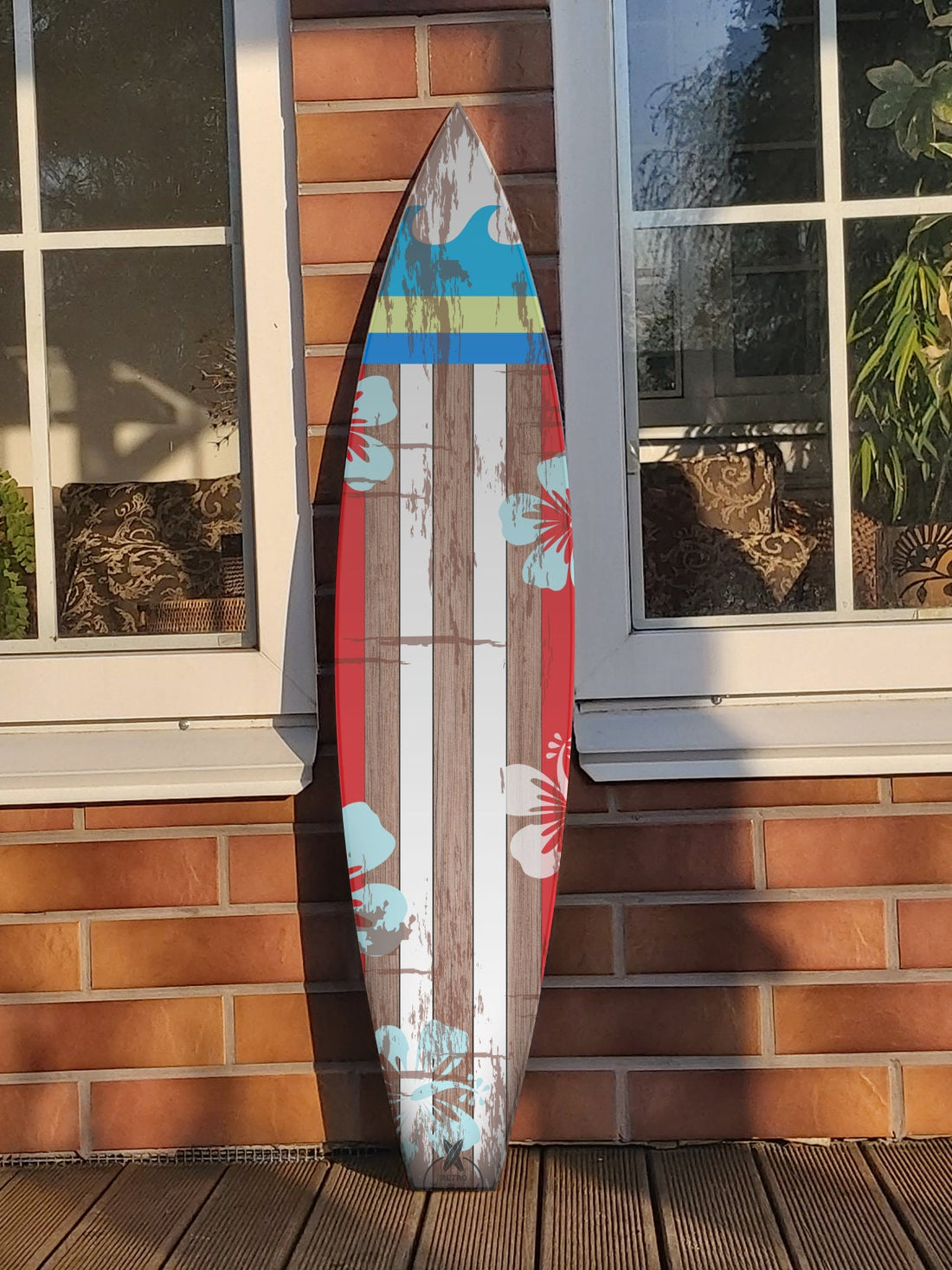 Rustic Surfboard Wall Art with Turtle, Surfers gift, Tropical Decor, B ...